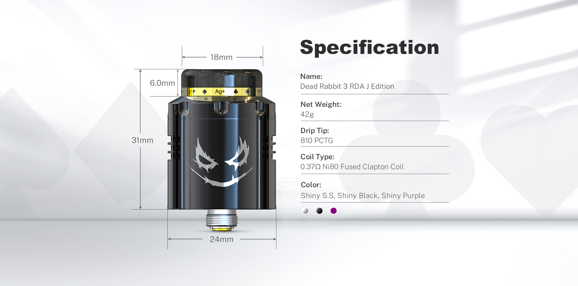 Dead Rabbit 3 RDA J Edition-Hellvape - The DIY atomizer leading brand